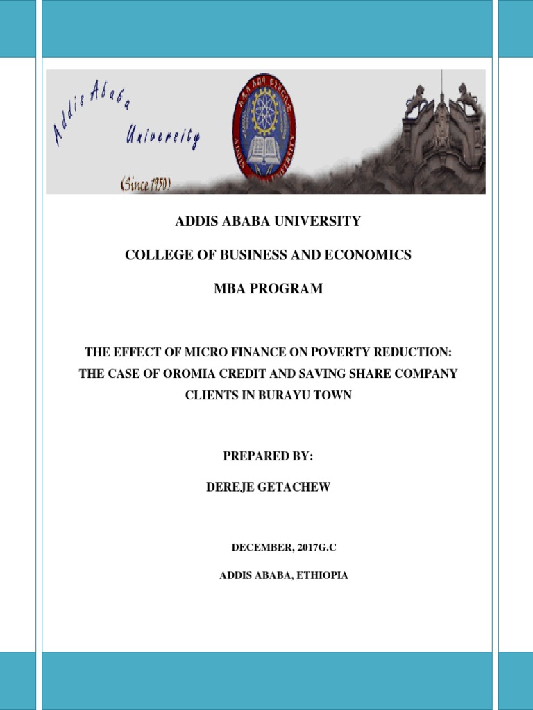 Dereje Getachew | PDF | Microfinance | Poverty