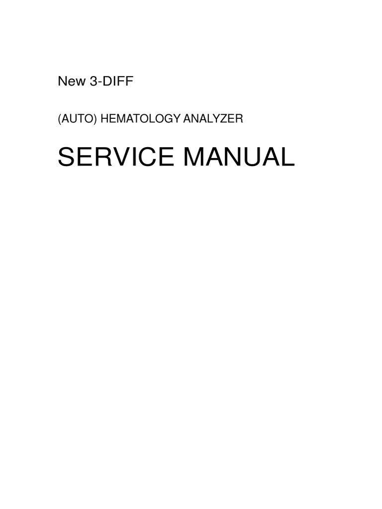 New 3-DIFF Hematology Analyzer Service Manual - V9.0 - EN | PDF | Electrostatic Discharge ...