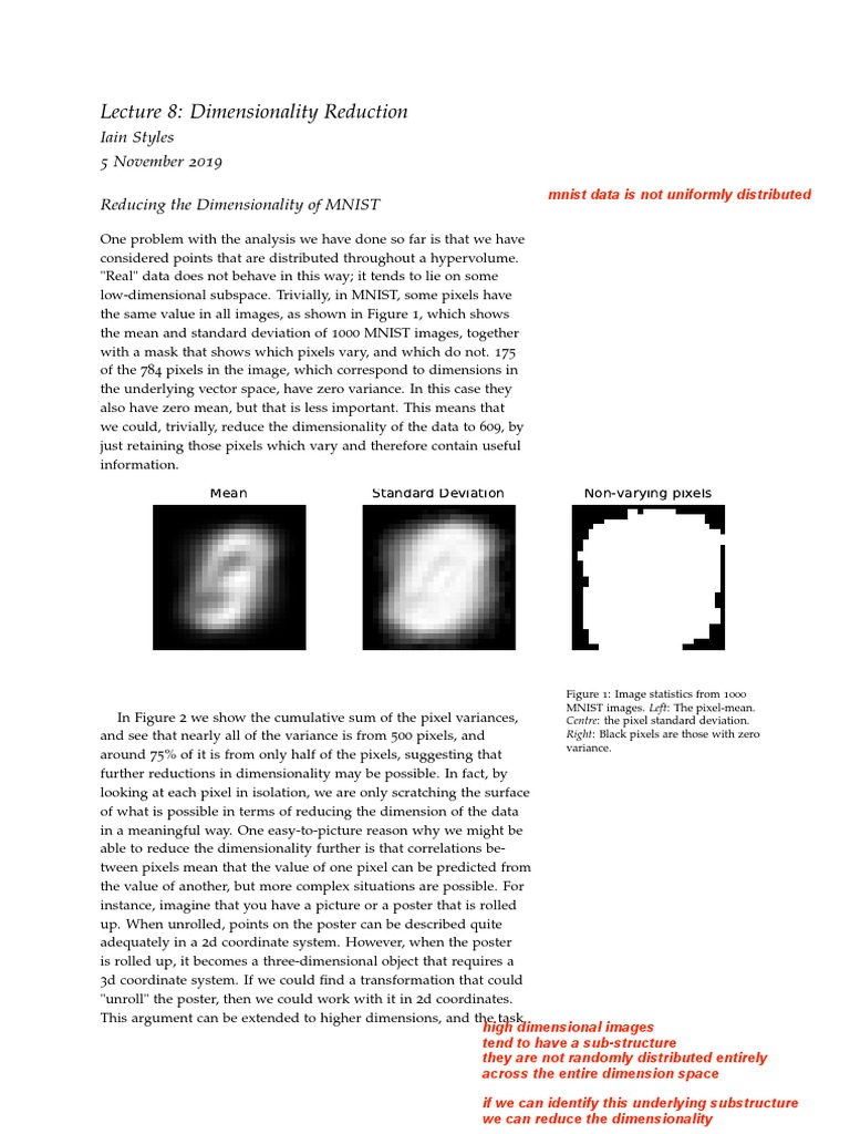 Dimensionality Reduction of MNIST Handwritten Digit Data Through Random Projections | PDF ...