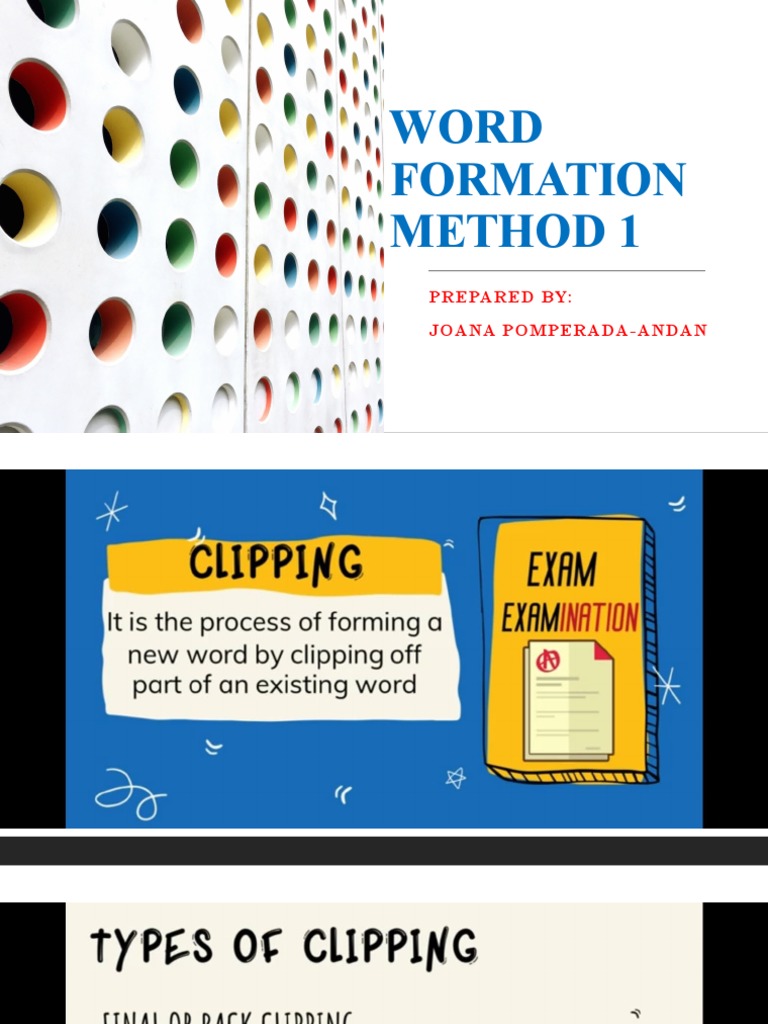 Word Formation Method 1 | PDF