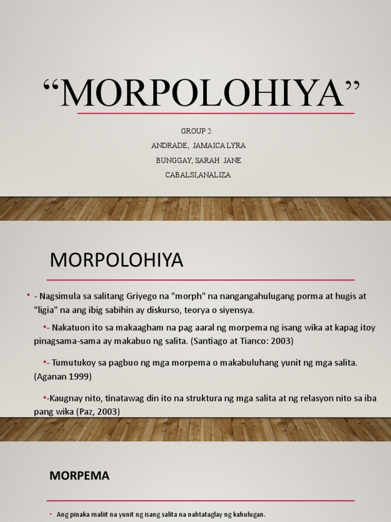 Morpolohiya at Mga Uri NG Morpema | PDF