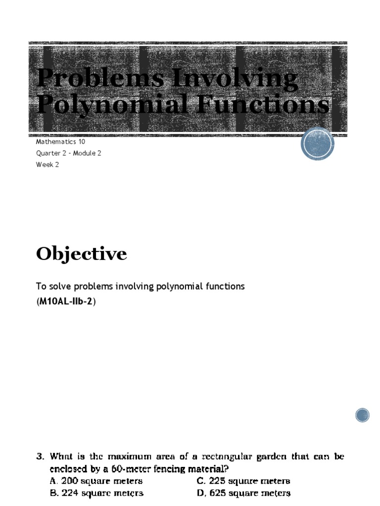 Problems Involving Polynomial Functions 1 1 | PDF
