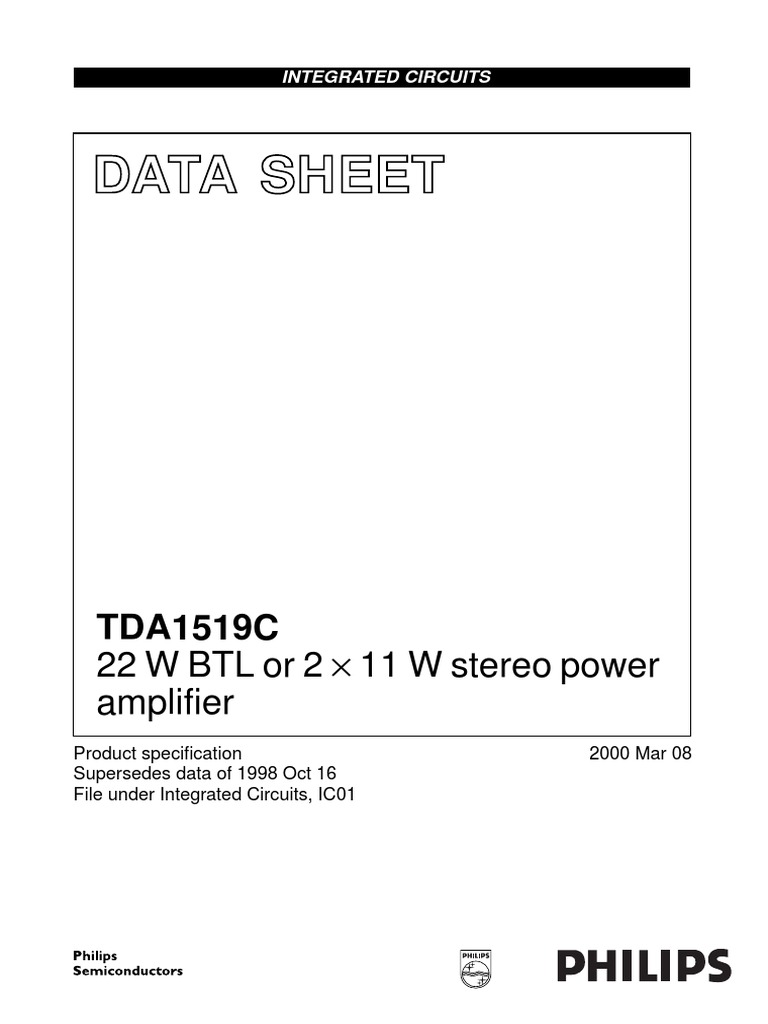 Ic Tda 1519c | PDF | Amplifier | Operational Amplifier