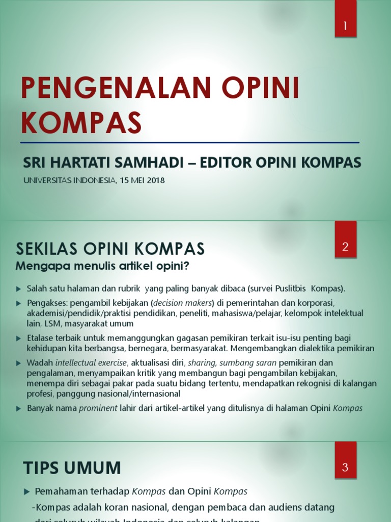 Penulisan OPINI Kompas | PDF