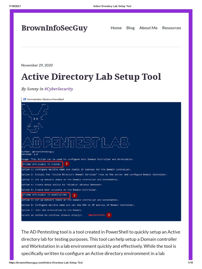 Active Directory Lab Setup Tool Pdf Active Directory Ip Address