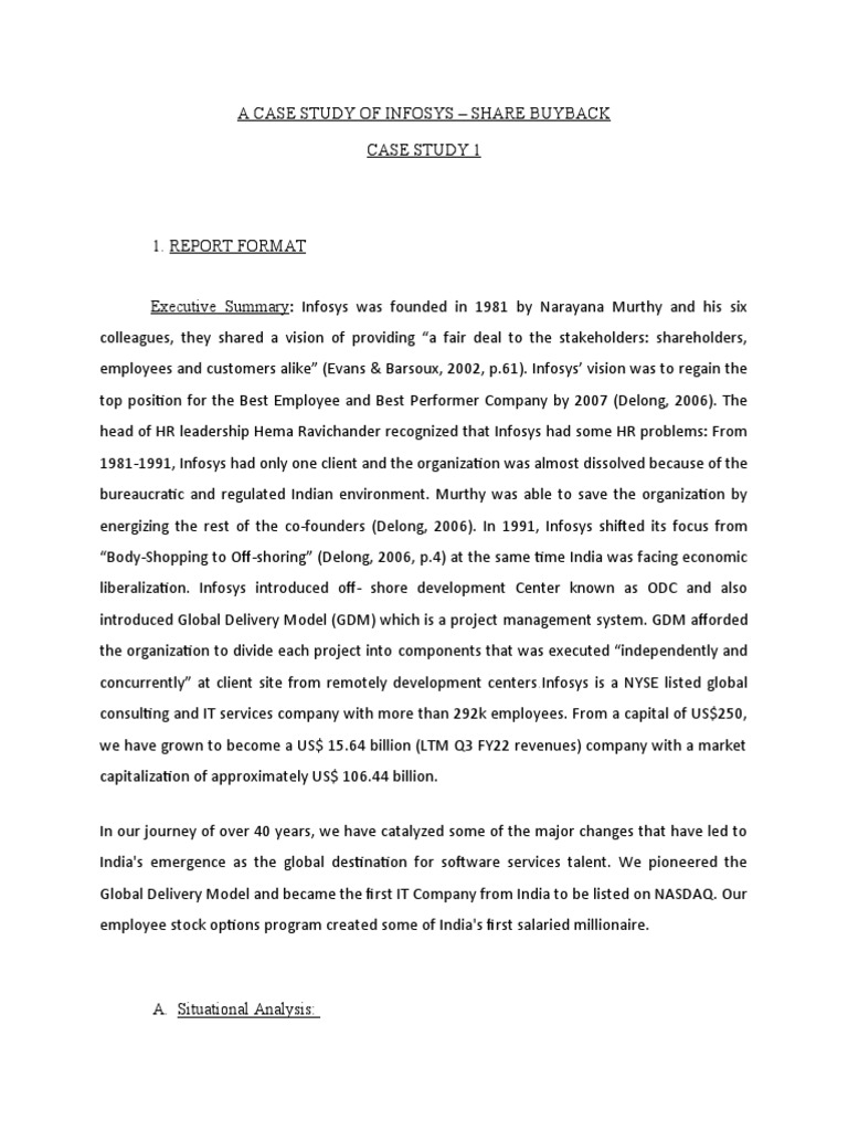 A Case Study of Infosys 1 | PDF | Cloud Computing | Business