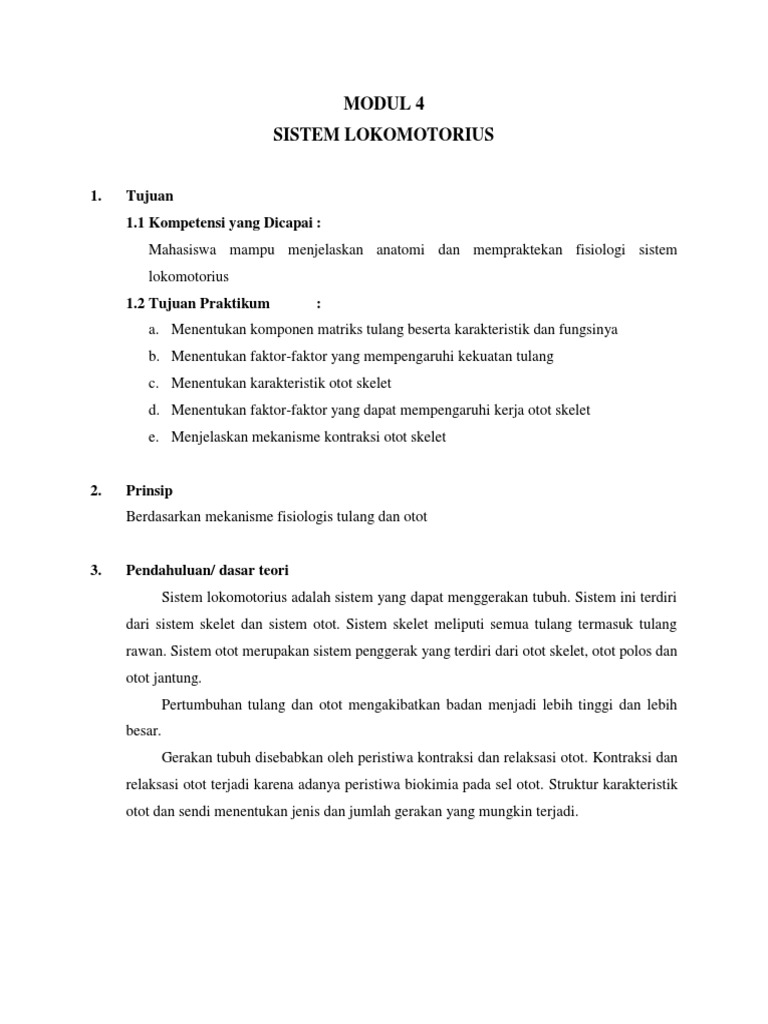 MODUL 4 Sistem Lokomotorius - Docx | PDF