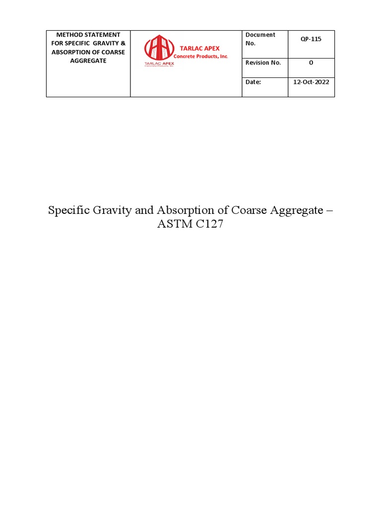 QP-115 Specific-Gravity-and-Absorption-of-Coarse-Aggregate - With Form ...