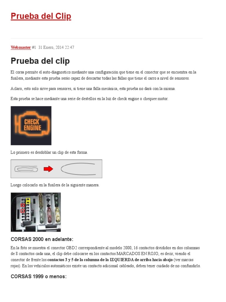 Prueba Del Clip - Guías y Tutoriales - Club Corsa CCV | PDF