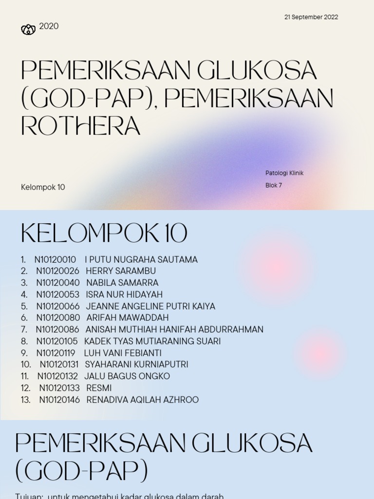 Pemeriksaan Glukosa GOD-PAP | PDF