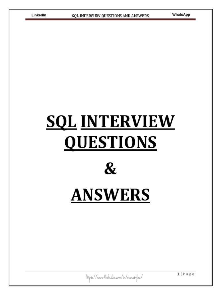 SQL Interview Qustion | PDF | Database Index | Relational Database
