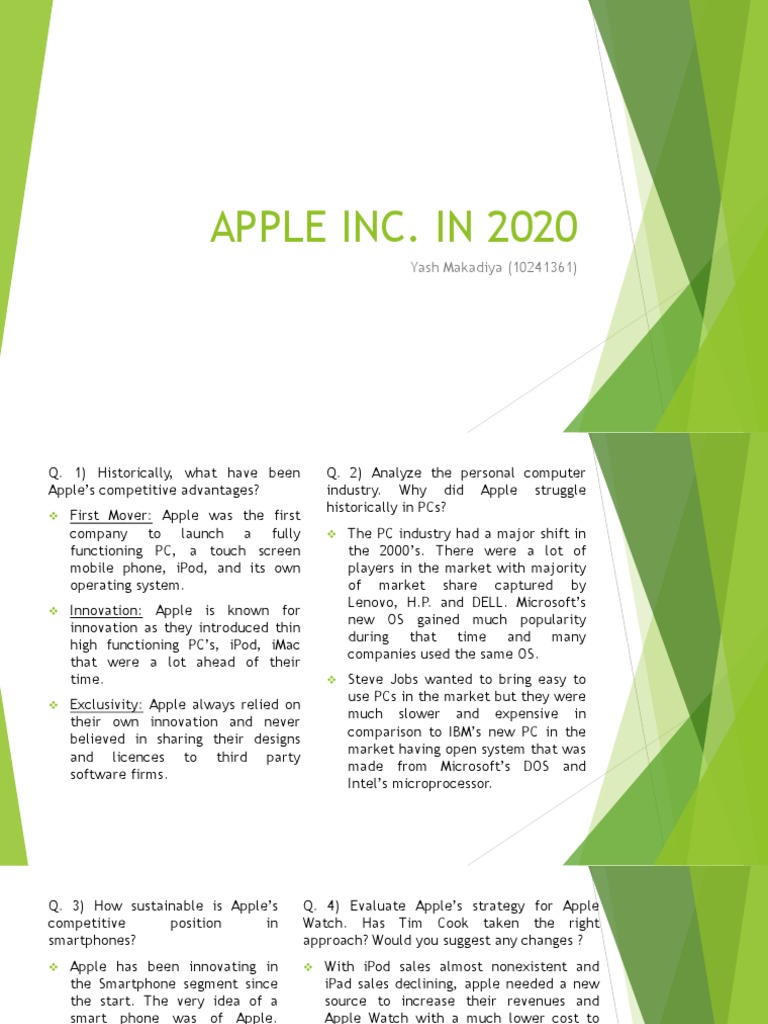 Yash Makadiya - Apple Inc. in 2020 | PDF | Apple Inc. | Personal Computers