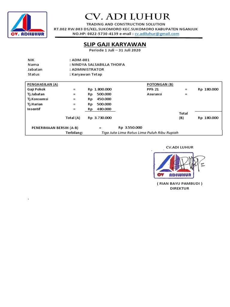 Slip Gaji CV | PDF