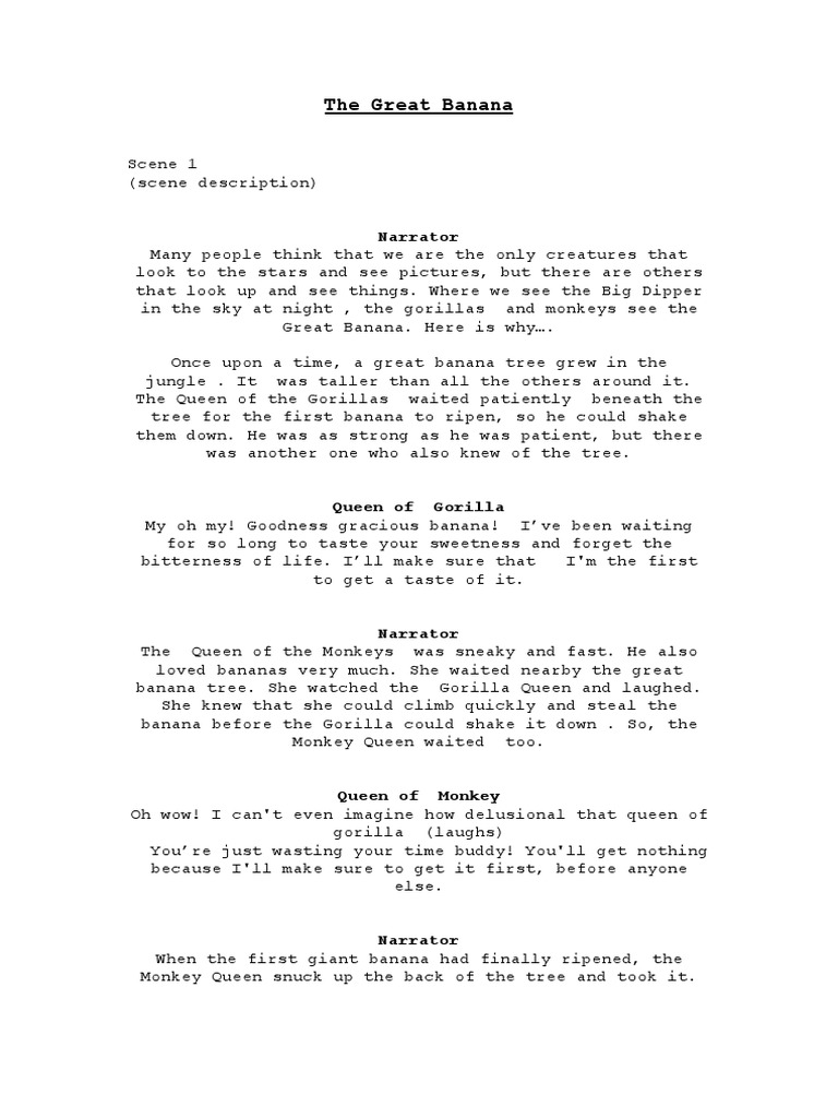 The Great Banana Script | PDF
