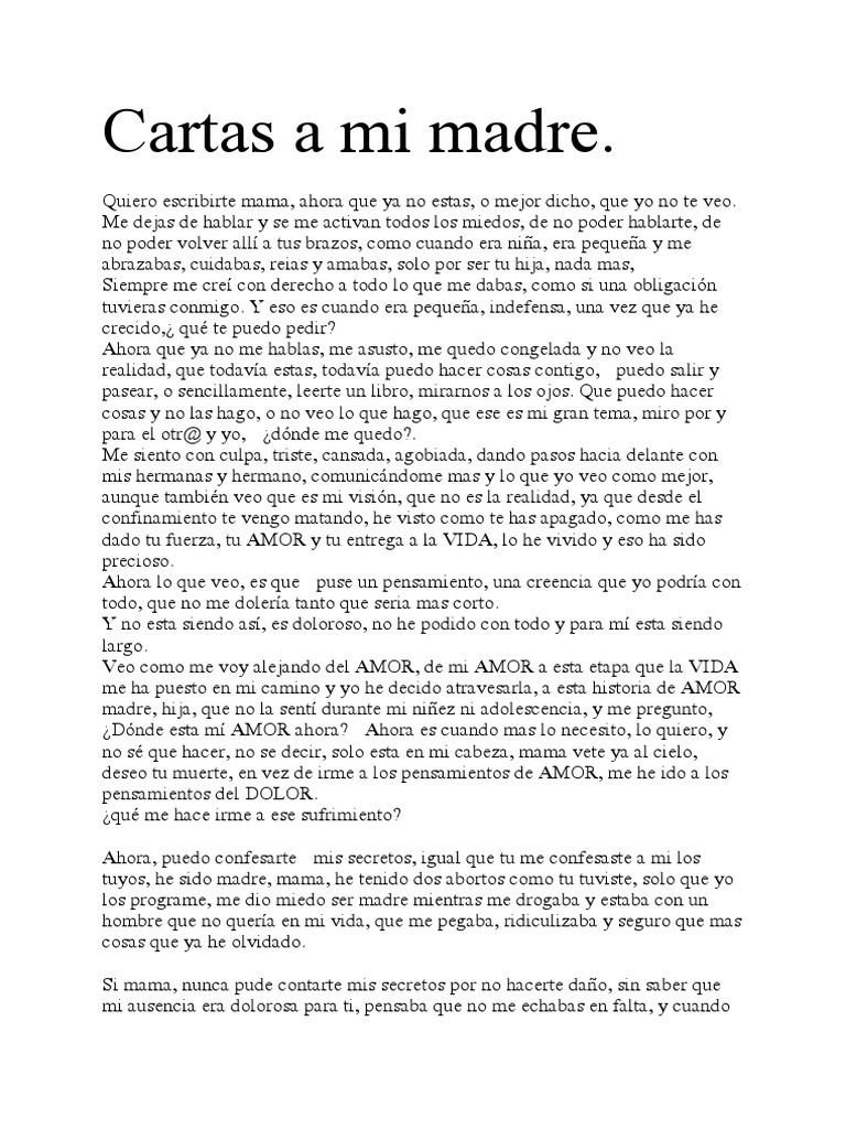 Cartas A Mi Madre Pdf Amor
