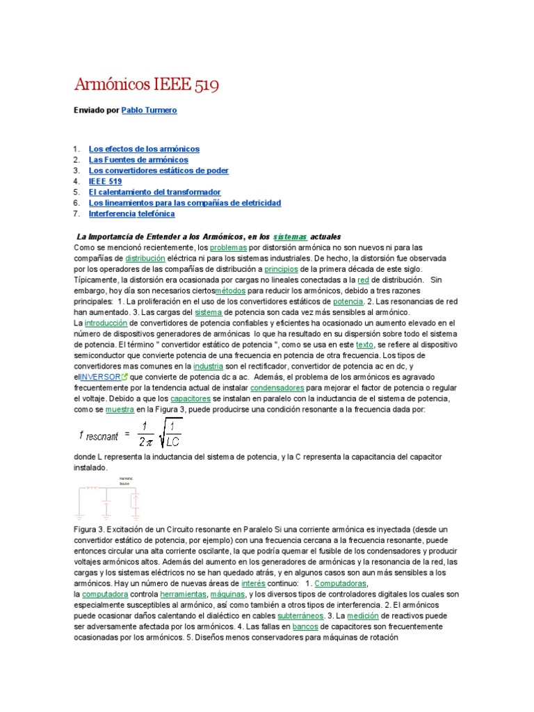 Armónicos IEEE 519 | PDF | Energia electrica | Rectificador