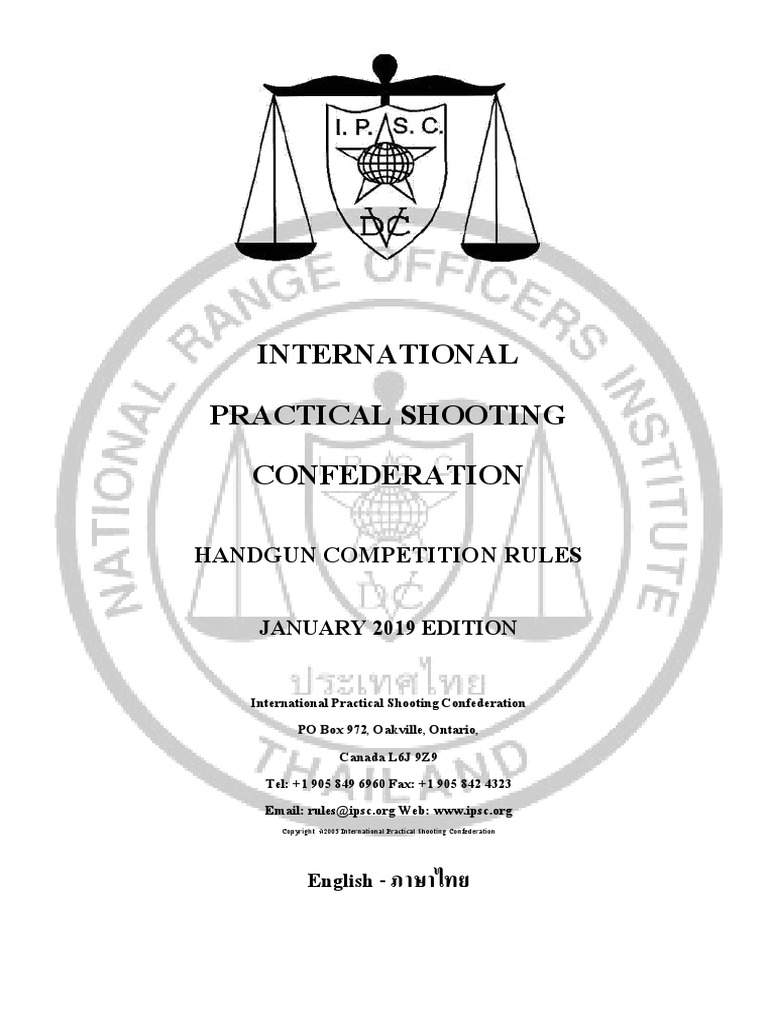 1901 IPSC 2019 Edition Handgun Rules TH1 | PDF