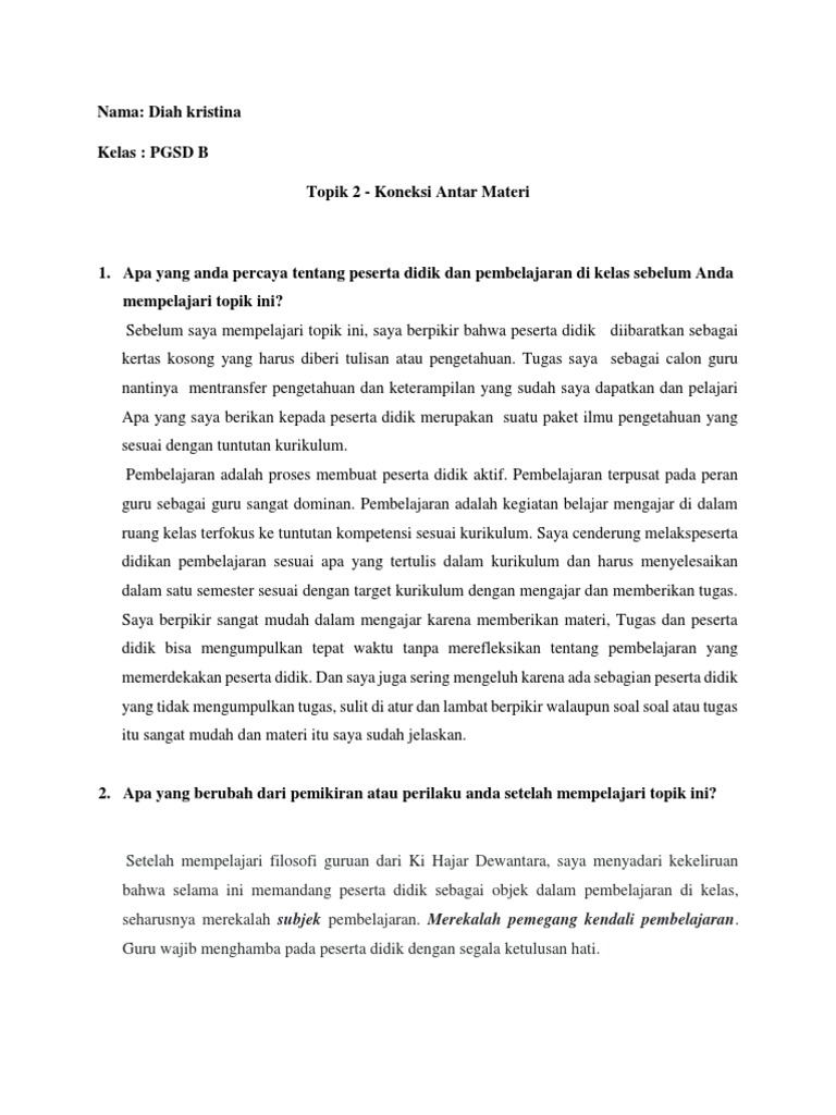 Topik 2 Koneksi Antar Materi | PDF