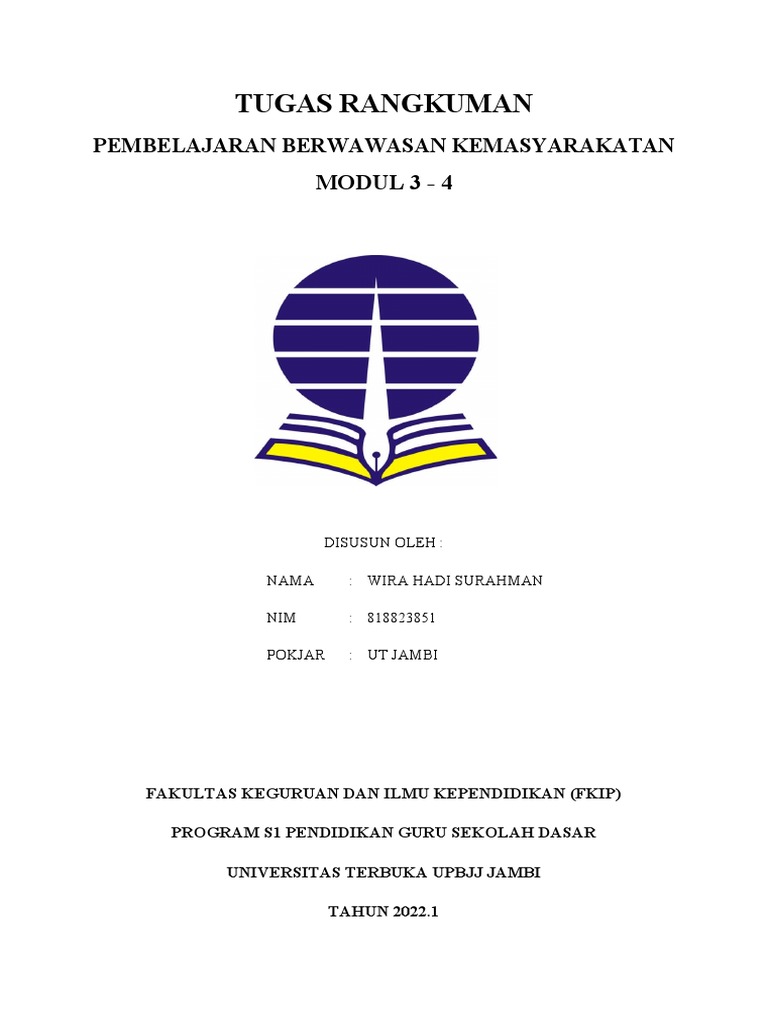 Tugas Rangkuman Modul 3 & 4 Pembelajaran Berwawasan Kemasyarakatan | PDF