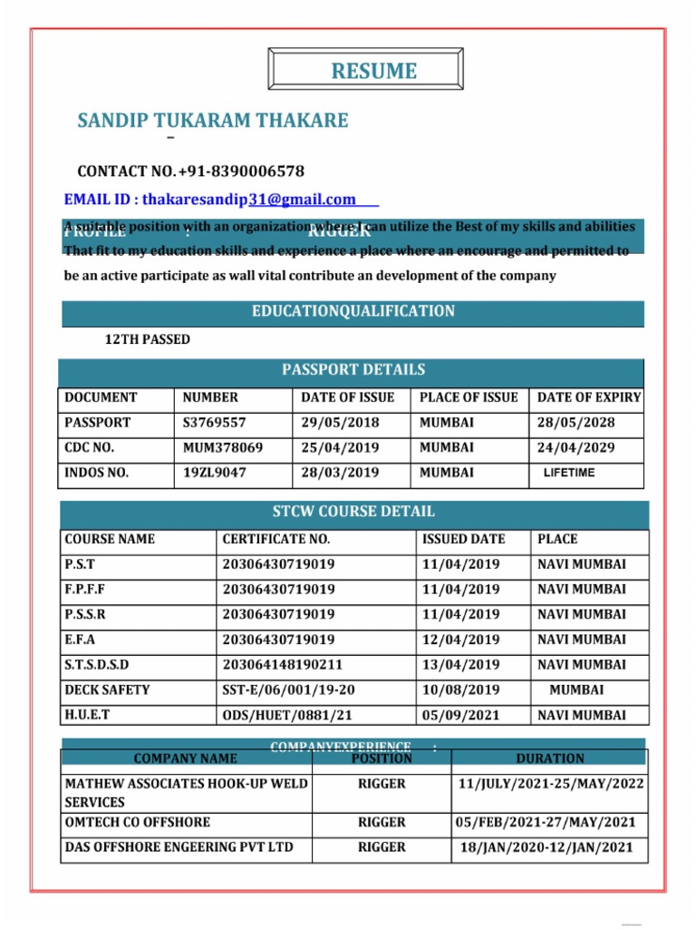 Sandip Thakare - Resume | PDF