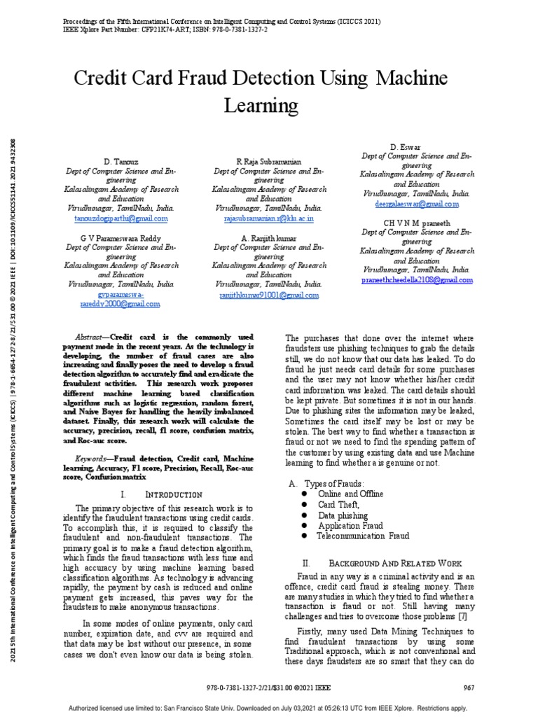 Iciccs51141 2021 9432308 | PDF | Statistical Classification | Machine Learning