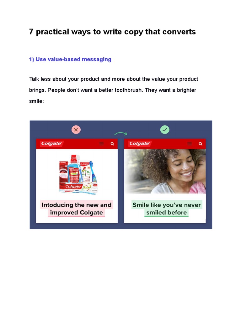 7 Practical Ways To Write Copy That Converts | PDF