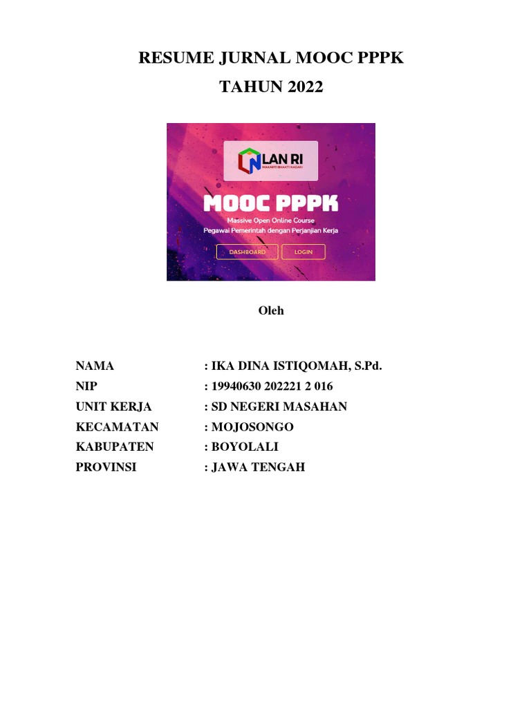 Jurnal Mooc PPPK | PDF