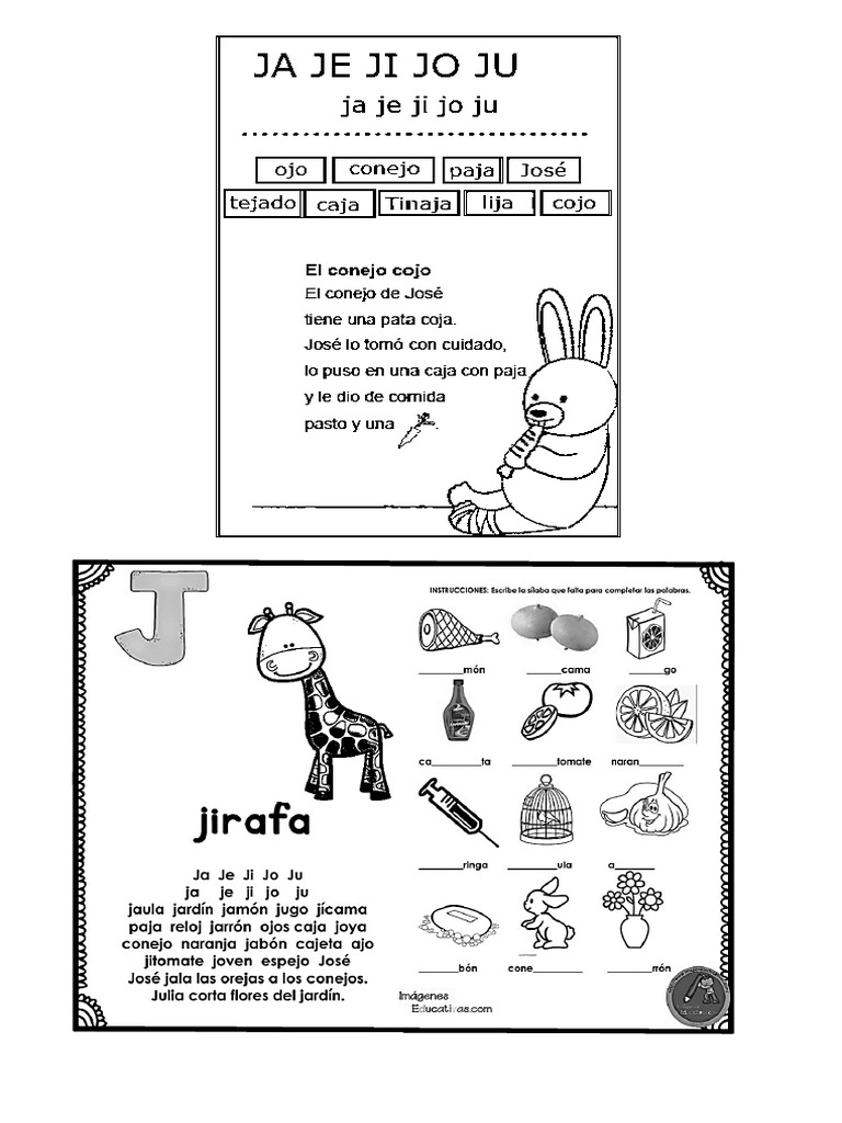 Actividades Con El Fonema J Y G Pdf