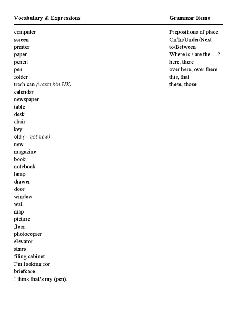 Vocabulary | PDF