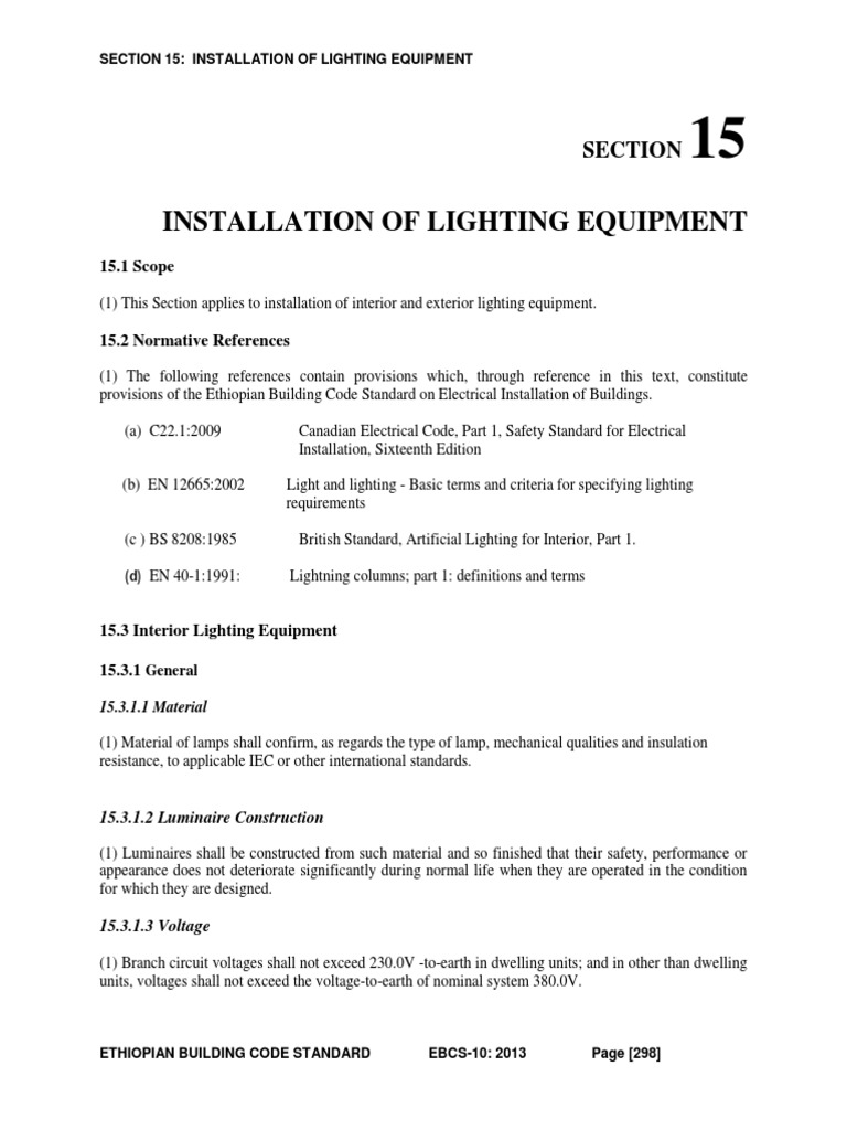 Installation of Lighting Equipment | PDF | Electrical Wiring ...