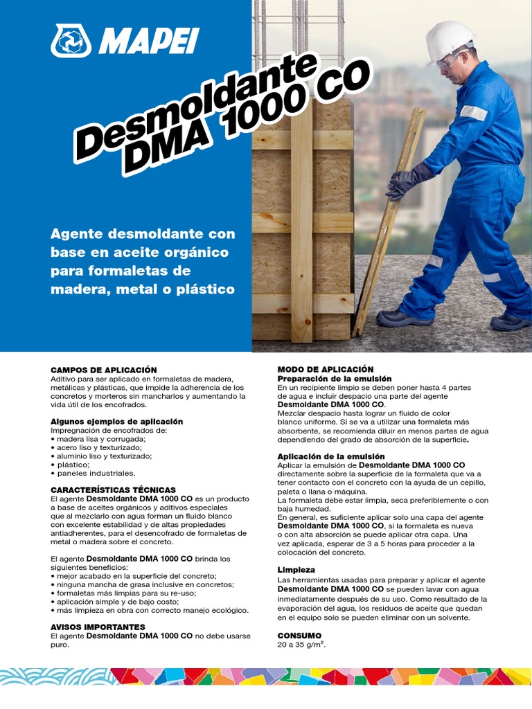 Desmoldante Dma 1000 Co | PDF | Agua | Hormigón