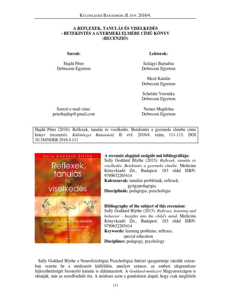 Reflexek Tanulas Es Viselkedes Betekinte | PDF