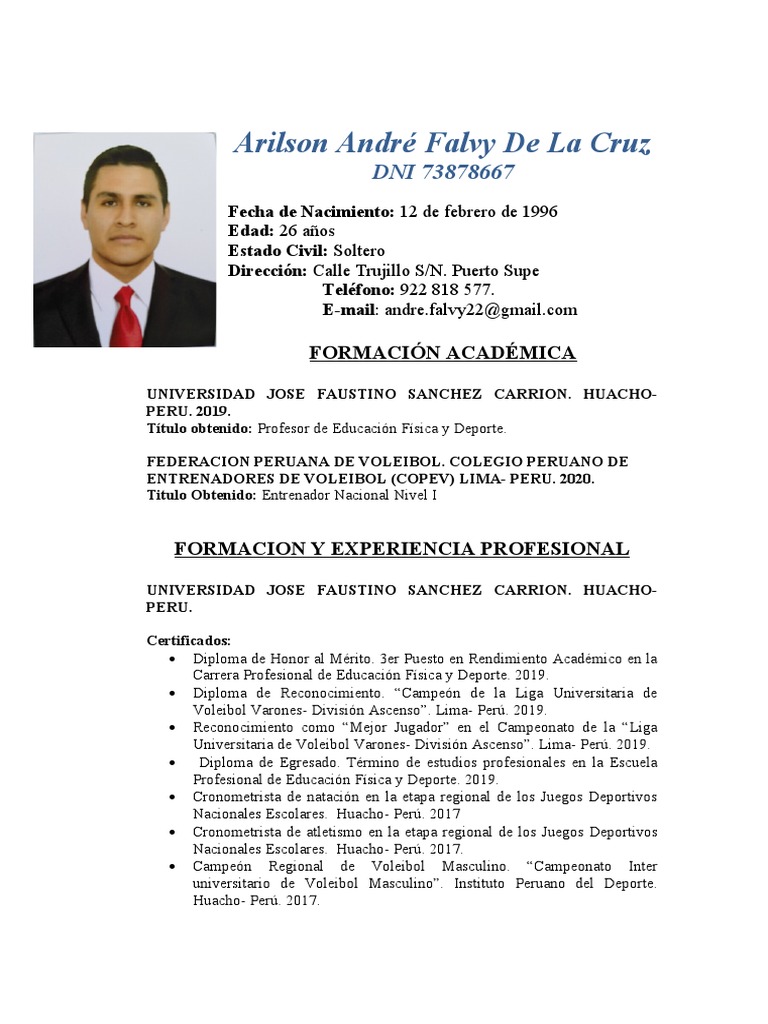 CV Andre | PDF | Perú | Lima