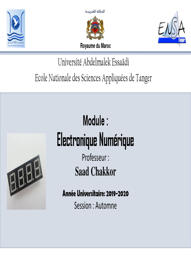 Cours Electronique Numerique 2019 Partie1 | PDF