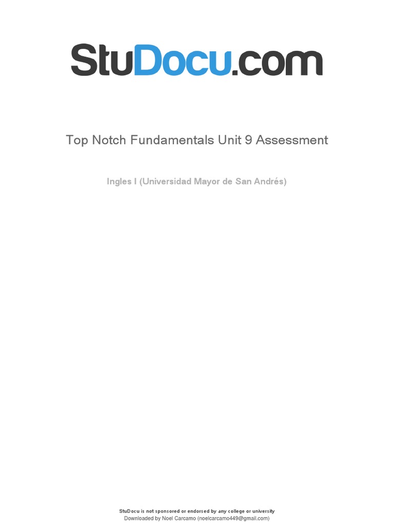 Top Notch Fundamentals Unit 9 Assessment | PDF | Linguistics