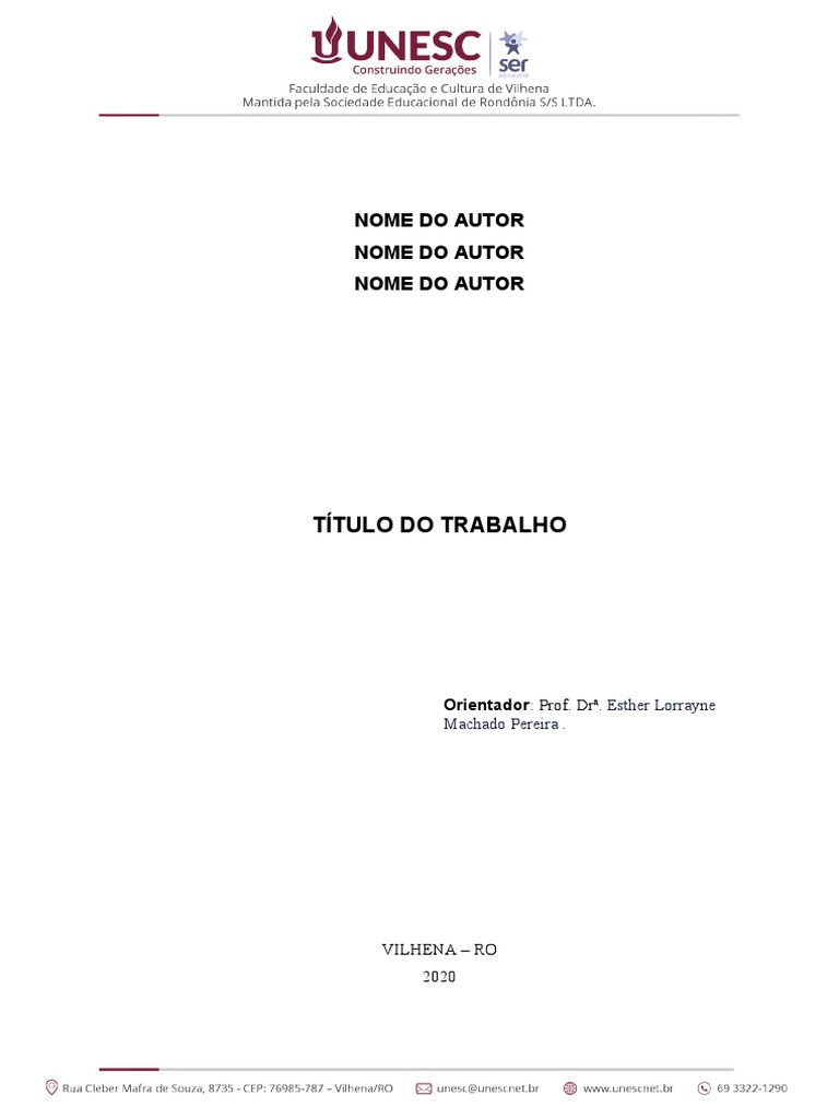 Modelo Do TCC em Forma de ARTIGO CIENTÍFICO - NOVO | PDF | Abstract ...