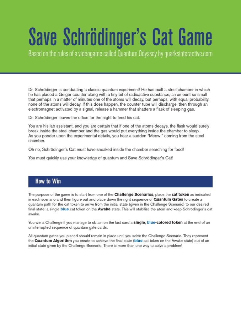 Schrodinger Game Instructions Cards | PDF | Radioactive Decay | Science