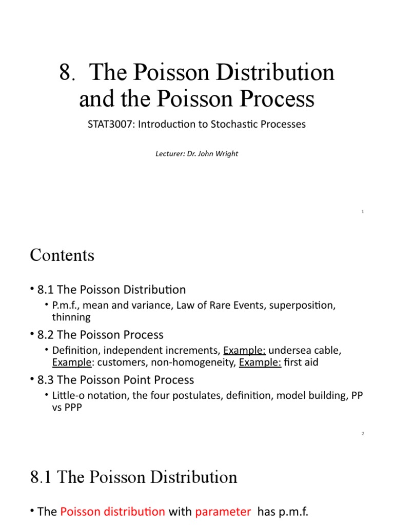 The Poisson Distribution and The Poisson Process | PDF