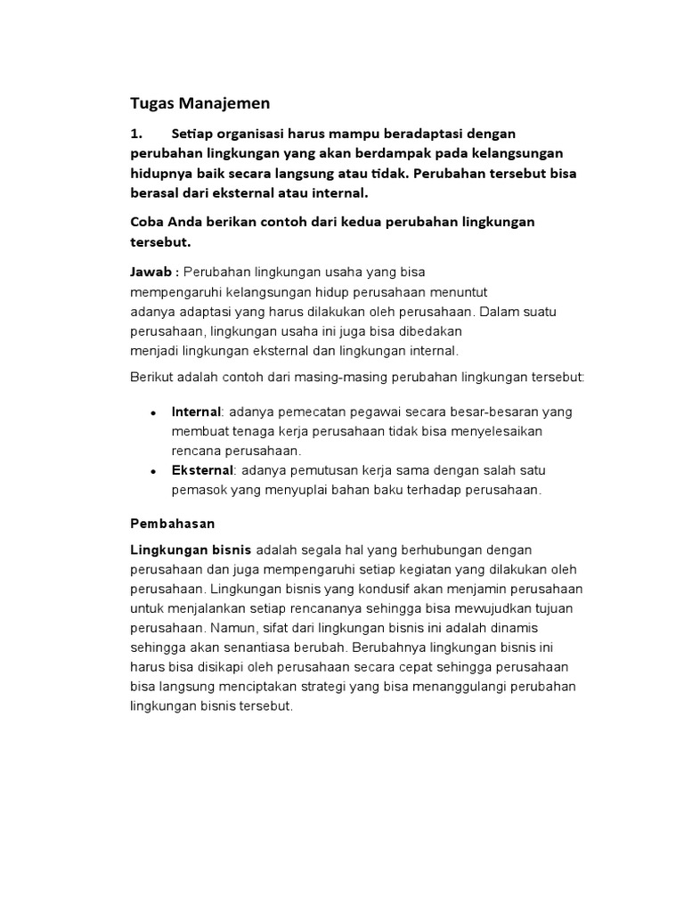 Tugas Manajemen 2 | PDF | Karier & Perkembangan
