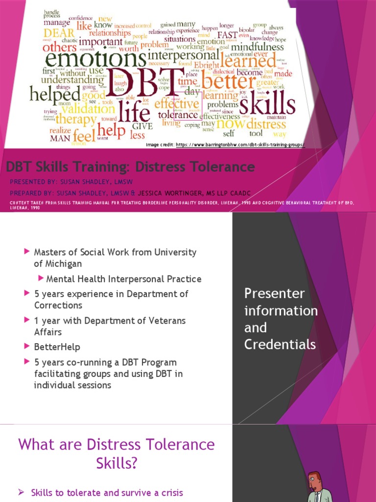 BH DBT Skills Distress Tolerance pt1 | PDF