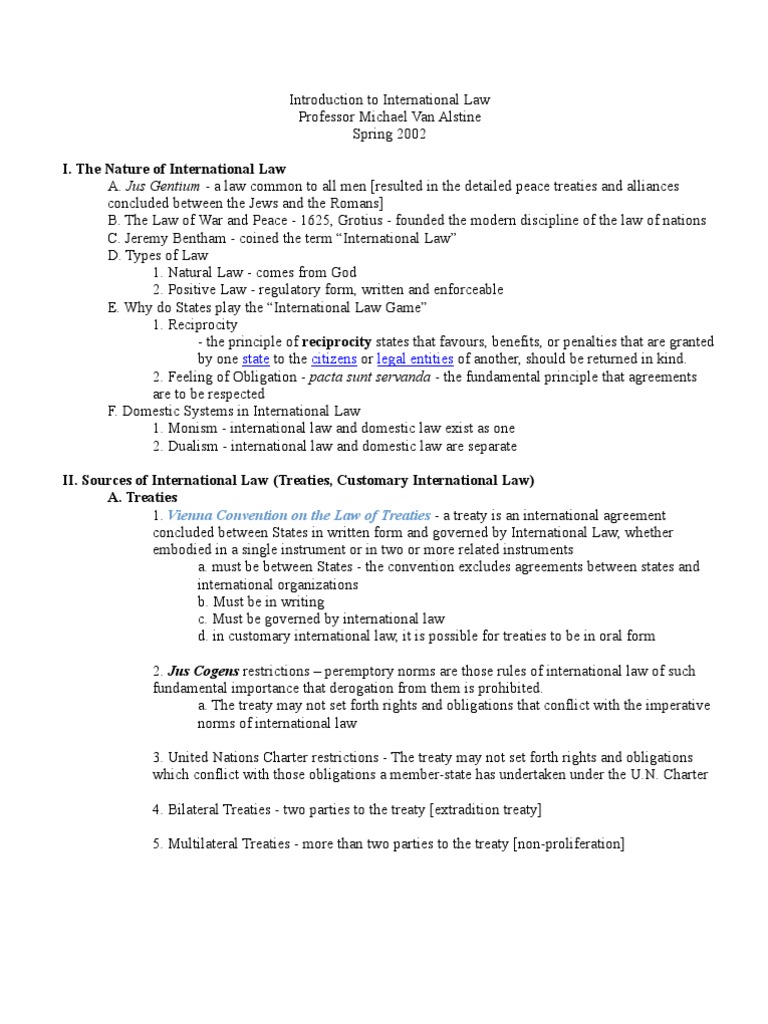 Introduction To International Law | PDF | Treaty | European Union