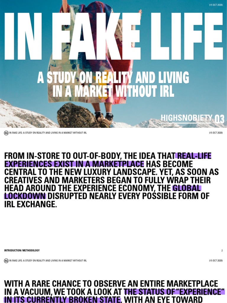 Highsnobiety - in Fake Life | PDF | Reality