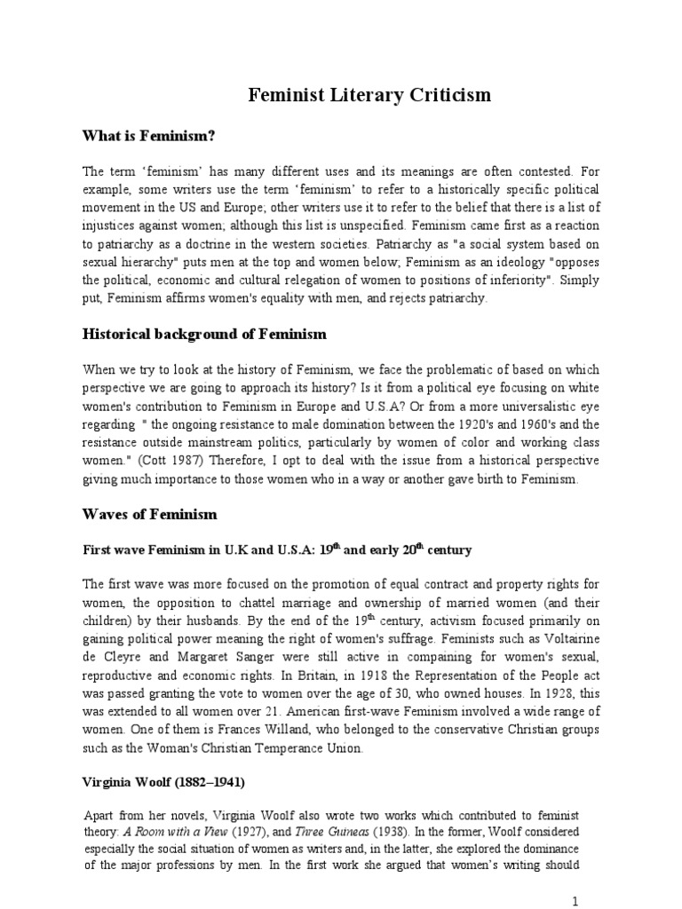 Feminist Literary Criticism | PDF | Feminism | Gender Studies