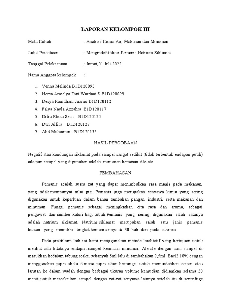 Laporan Kelompok Iii Amami | PDF