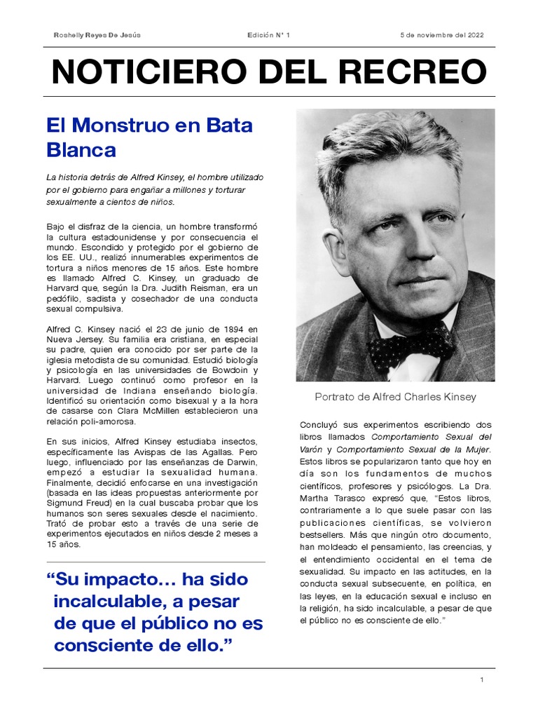 Reportaje de Kinsey 2 - Roshelly Reyes | PDF