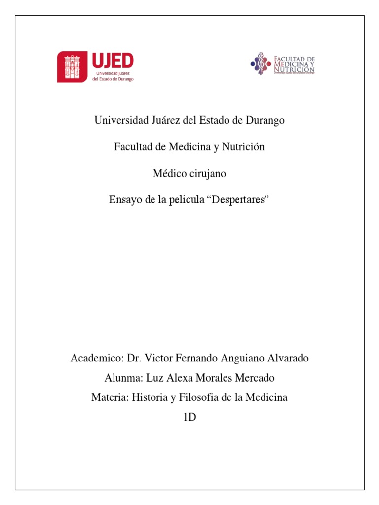 Ensayo Pelicula "Despertares" | PDF | Medicina | Ciencias de la Salud