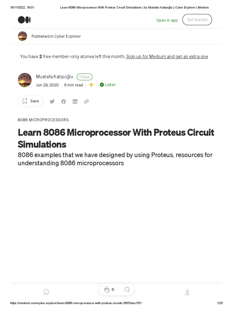 Learn 8086 Microprocessor With Proteus Circuit Simulations - by Mustafa ...