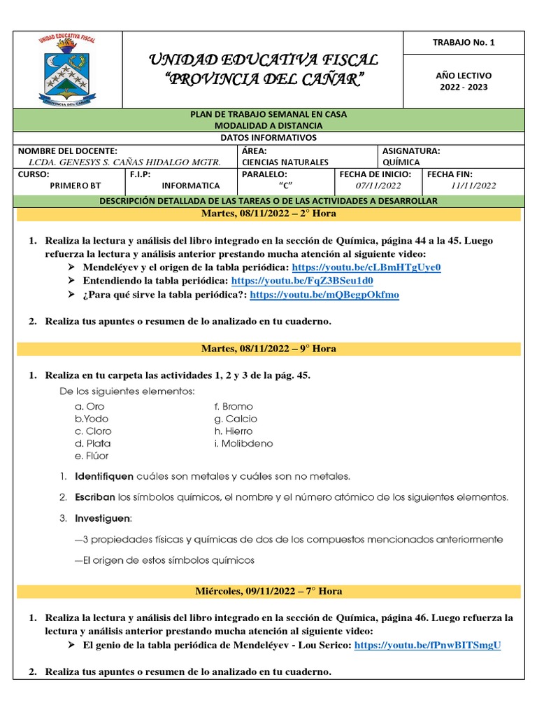 1ro Química S1 Pdf Informática