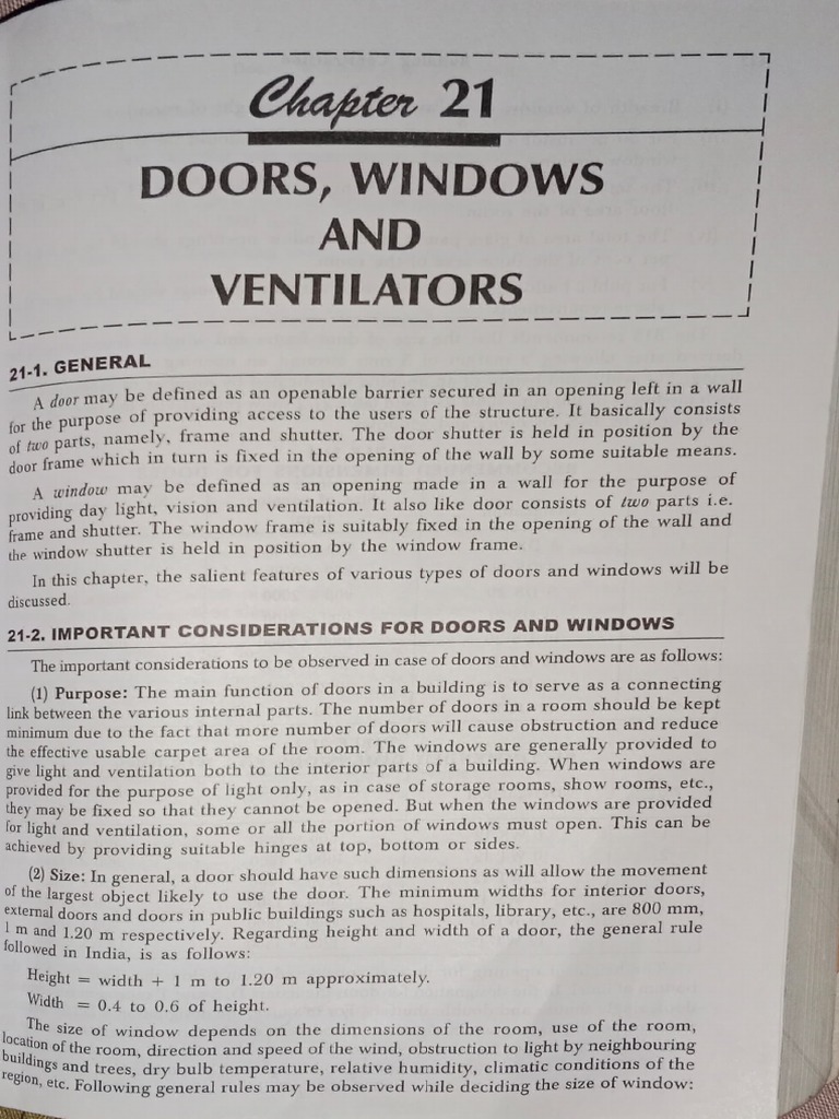 Doors and Windows | PDF | Window | Door