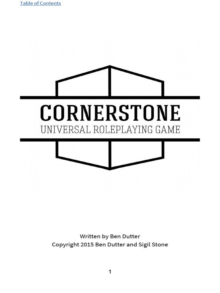 Cornerstone Universal RPG Working | PDF | Role Playing Games